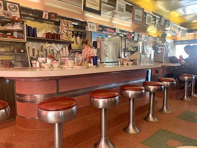 Counter seats offer the best view in the house: watching breakfast magic happen right before your hungry eyes.