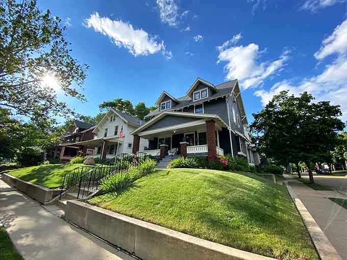 Stately homes like this one showcase the kind of craftsmanship your retirement budget can actually afford here.
