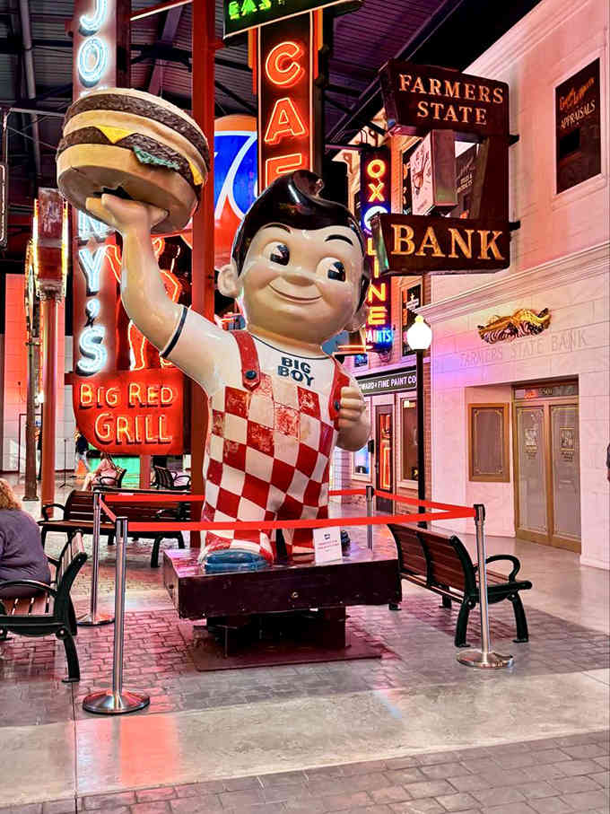 Bob's Big Boy still holds that burger aloft with eternal optimism, a beacon of simpler, happier dining times.