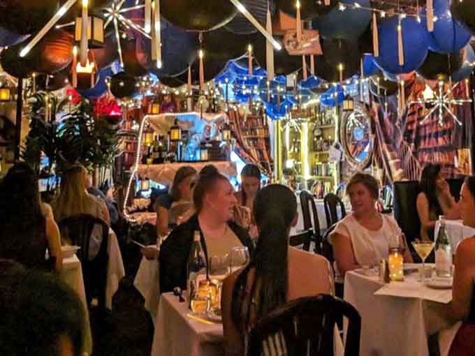 Dining here means surrendering to sensory overload while somehow feeling completely at home in the beautiful madness surrounding you.