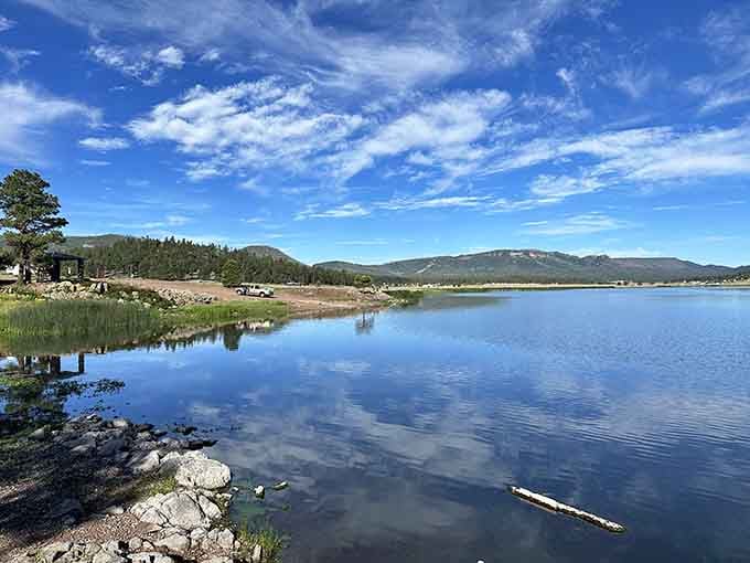 Water this calm and clear makes you understand why people drove hours just to sit here.