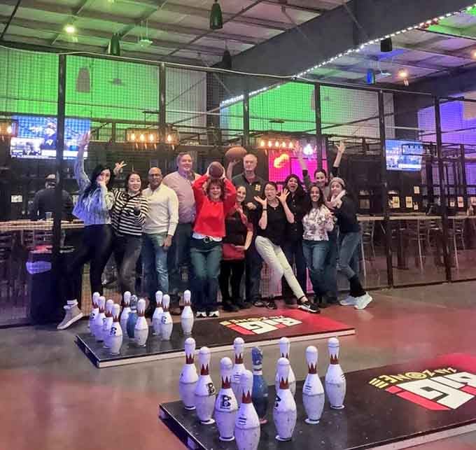 When the whole crew shows up ready to bowl, you know it's going to be a good day.