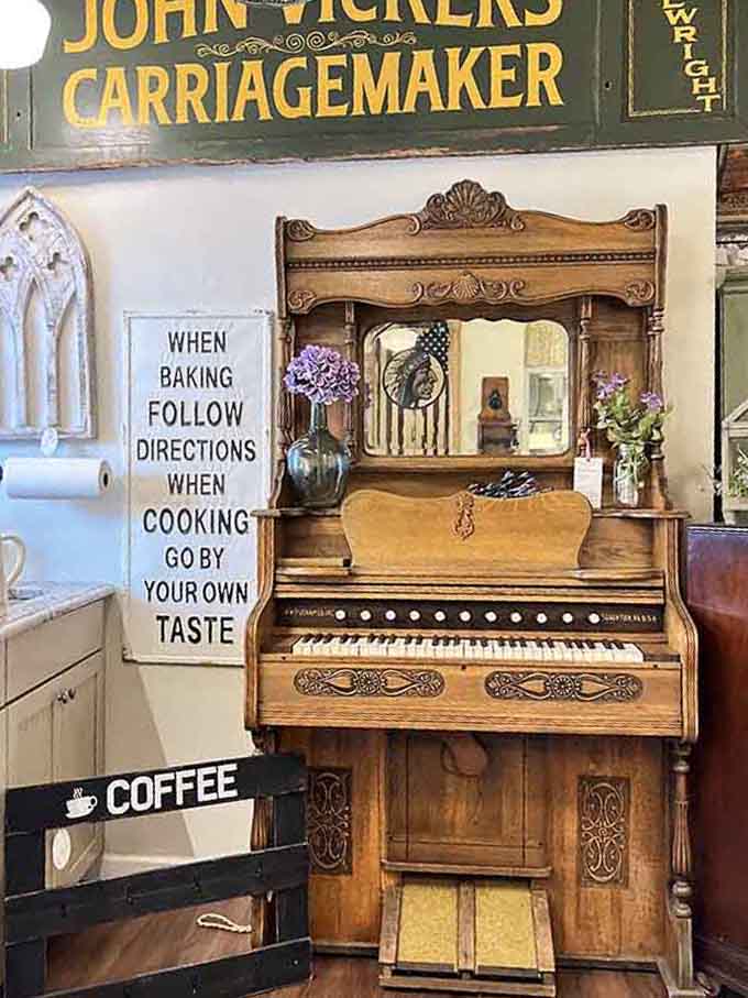 An antique organ that once filled parlors with music, now filling hearts with nostalgia.