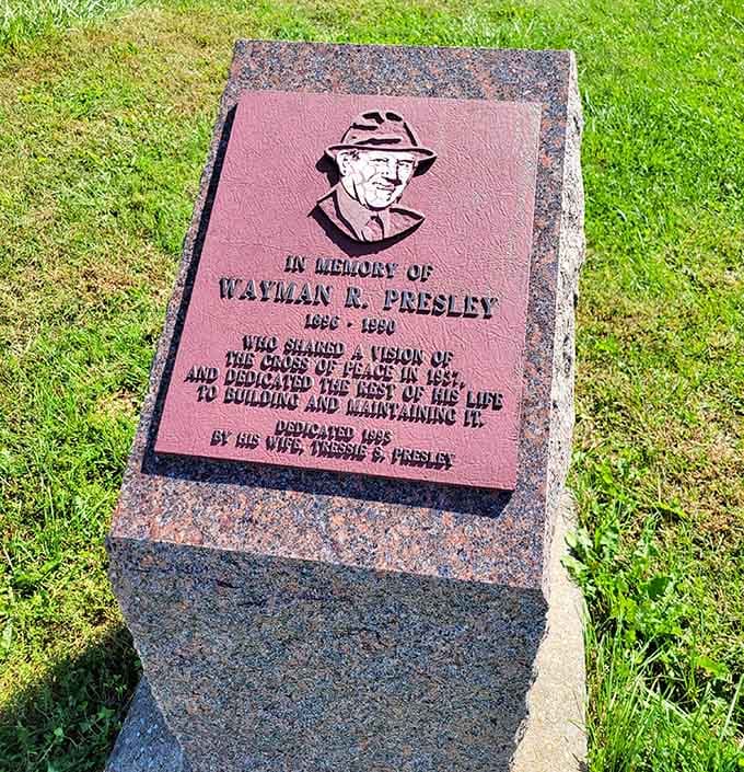 Memorial plaques honor those whose vision and dedication made this mountaintop marvel possible for future generations to experience.