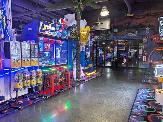 The arcade glows with the promise of tickets, prizes, and the sweet sound of victory over skee-ball machines.