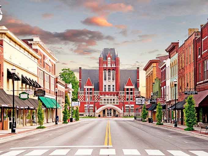 Main Street at sunset looks like a movie set, except the people here are refreshingly real.