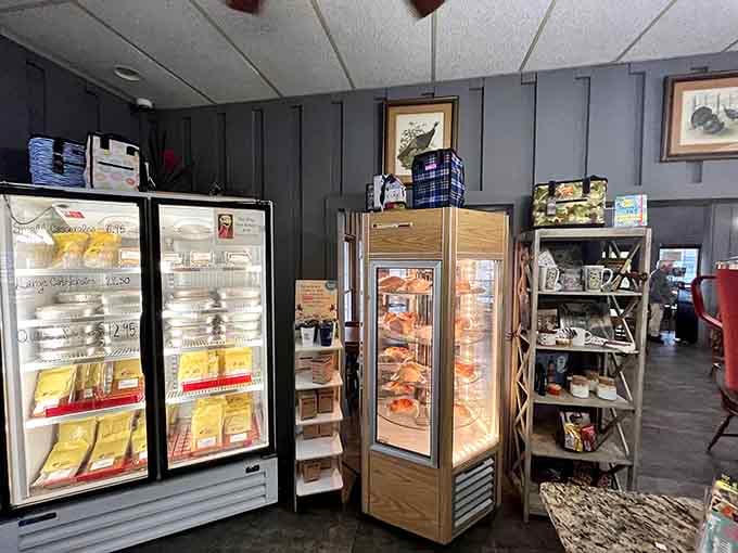 Refrigerated cases and shelves stocked with goodies mean you can take the turkey experience home with you anytime.