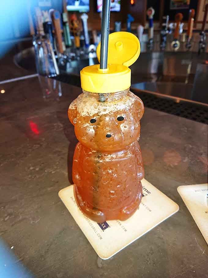 That honey bear bottle serving up a Bloody Mary is the kind of whimsy that makes brunch worth celebrating.