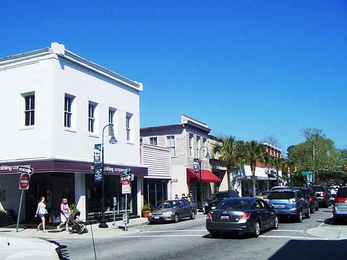 Main street shops blend old and new architecture, proving small-town charm and modern life can coexist beautifully.