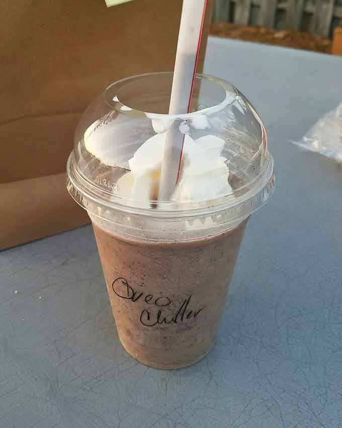 The Oreo Chiller topped with whipped cream is basically a milkshake that moonlights as a childhood memory come to life.