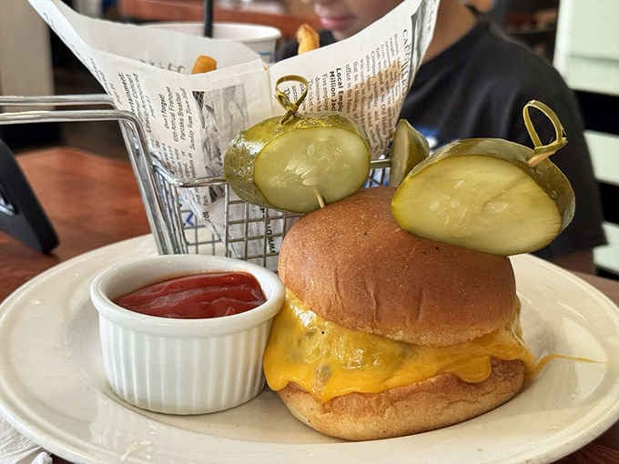 Even the burger gets the Berret's treatment, proving they take everything seriously, even the landlubber options.