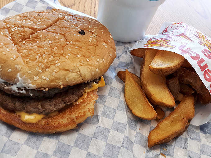 Sometimes a burger and wedge fries are all you need to restore your faith in simple pleasures.