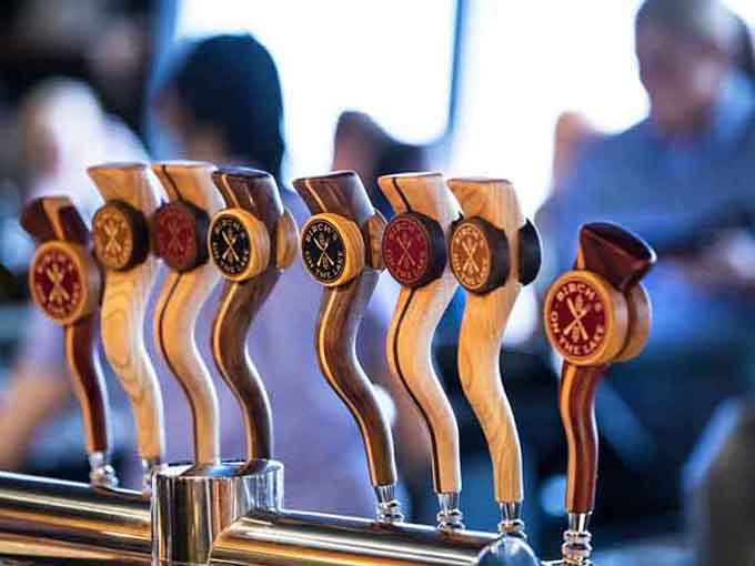 These custom tap handles are almost too beautiful to pull&mdash;almost, but not quite when house-brewed beer awaits.