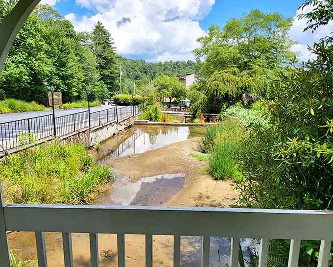 Peaceful waterways winding through town, offering the kind of tranquility that makes your blood pressure drop just looking at it.