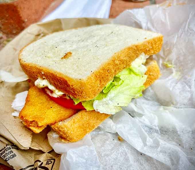 That fish sandwich comes with lettuce, tomato, and the kind of satisfaction money can't buy.