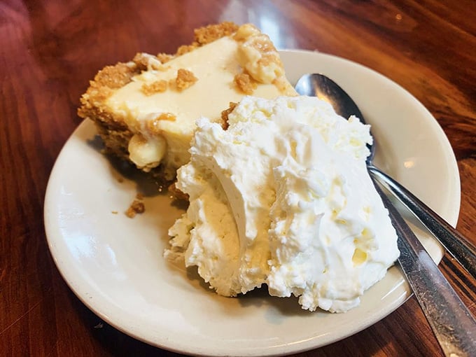 Key lime pie with whipped cream this generous makes you wonder if dessert should actually come first next time.