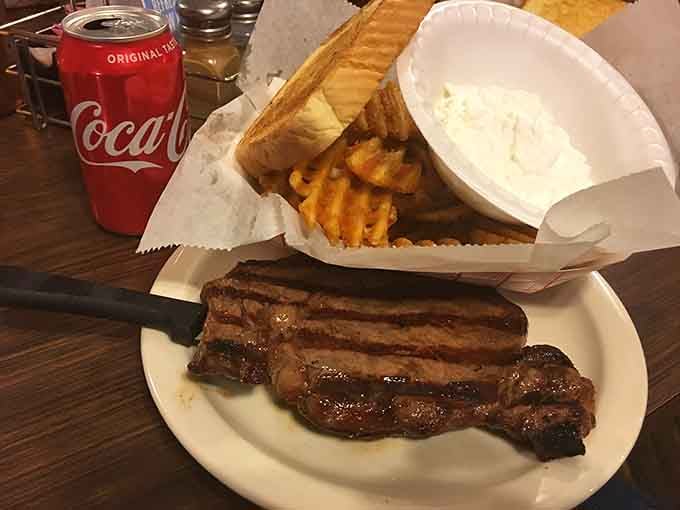 A perfectly grilled steak that shows Bottoms Up knows its way around more than just the fryer basket.