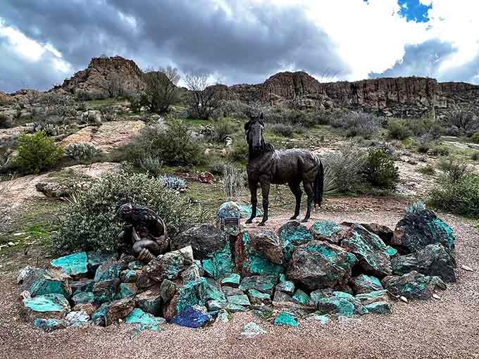 Art installations celebrating Arizona's mining heritage, because this place honors its past while growing its future beautifully.