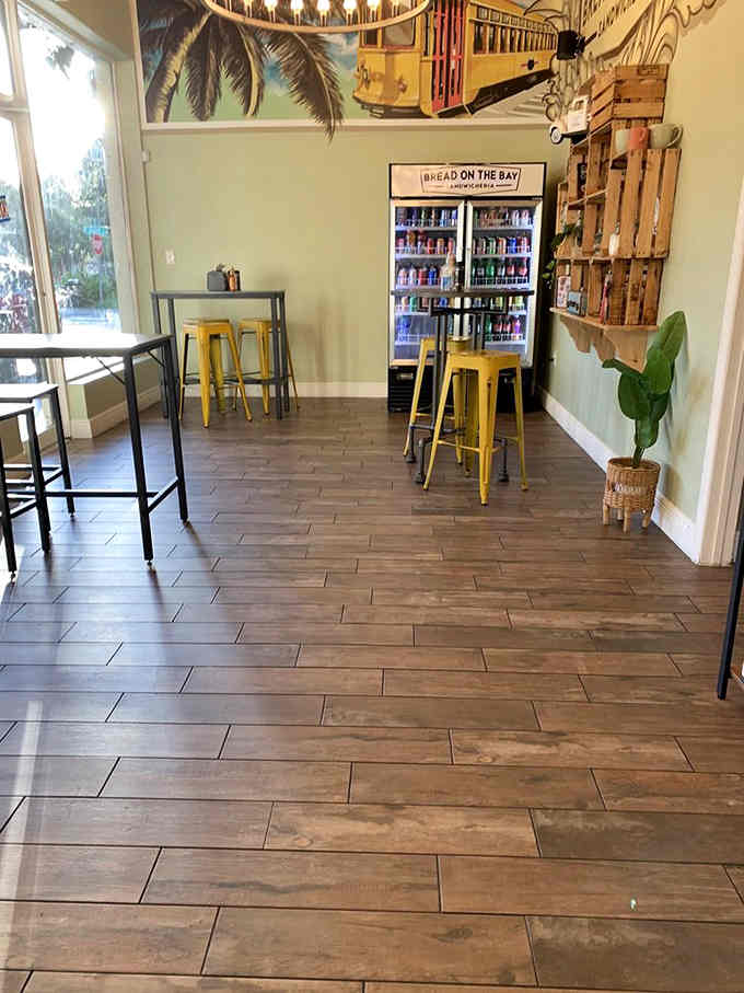 Clean lines, wood floors, and enough seating to make you want to linger over that second cup of coffee.