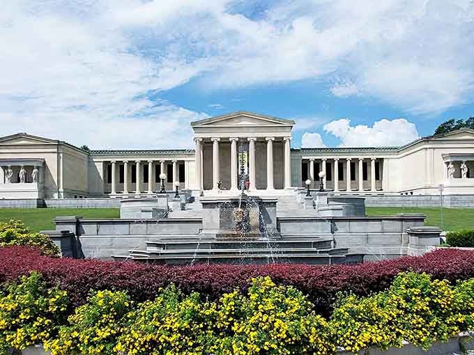 Classical fountains and colonnades create a museum setting so grand, you'll forget you're in Western New York entirely.