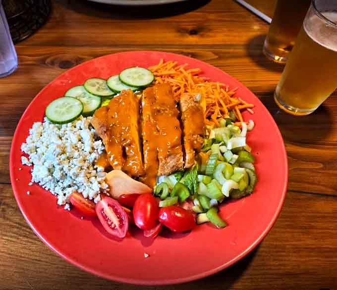 A colorful salad this vibrant proves healthy eating doesn't have to mean boring eating, especially with that glazed chicken.