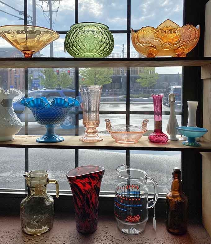 Colored glass catching natural light is nature's own kaleidoscope, and these pieces turn any windowsill into a rainbow factory.