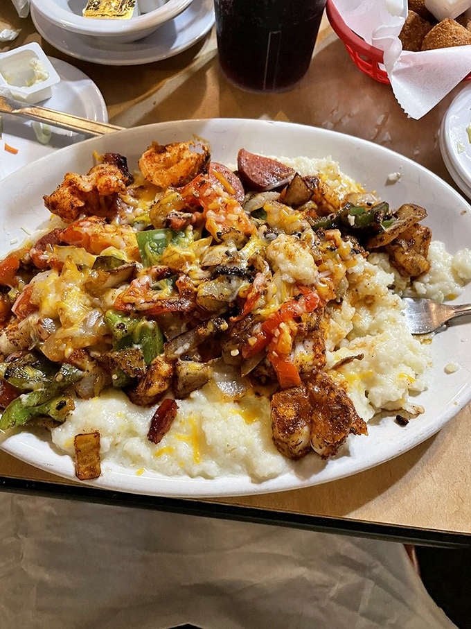 Shrimp and grits get the royal treatment here, comfort food elevated to an art form on every plate.