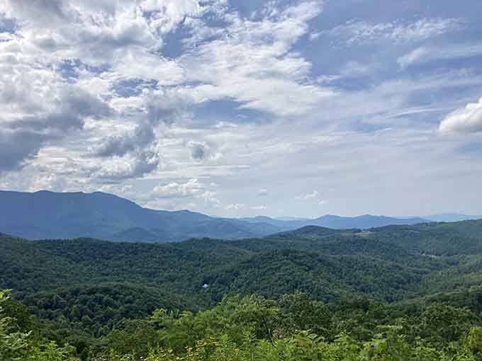 Layer upon layer of Blue Ridge Mountains stretch to the horizon like nature's own infinity mirror display.