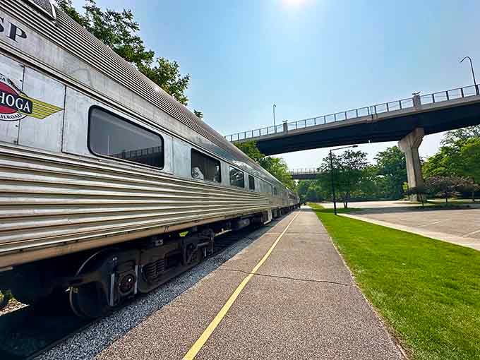 Historic bridges span the valley, connecting past and present with iron and engineering that still impresses.