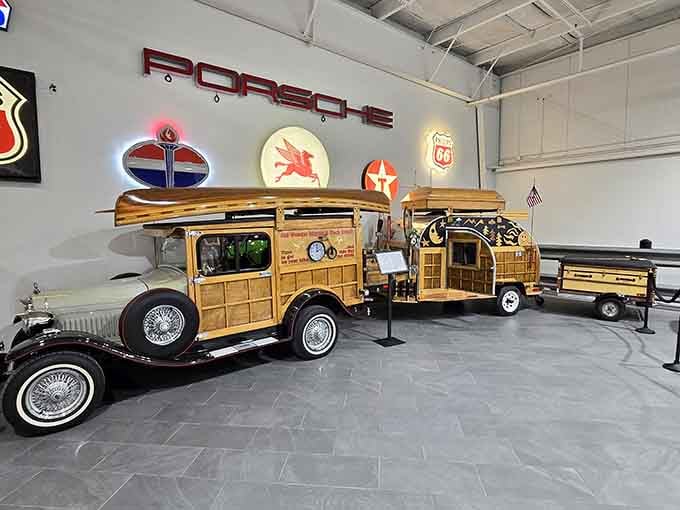 Woody wagons with matching trailers represent the ultimate in vintage surf-and-sun California cool vibes.