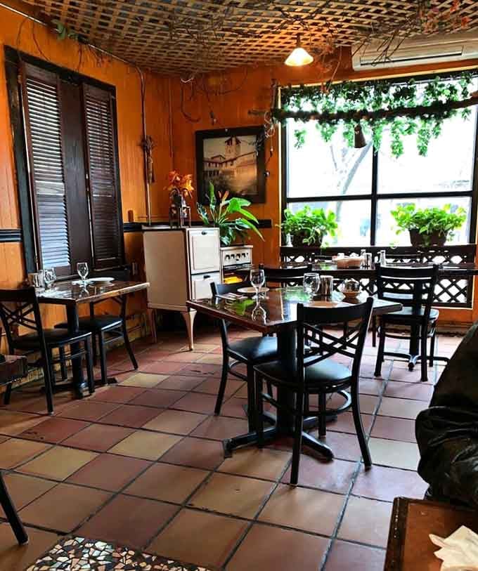 Terra cotta floors and lattice details transport you straight to a trattoria without the international airfare required.