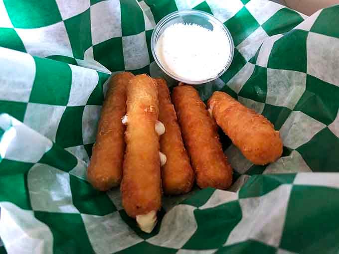 Mozzarella sticks with that perfect cheese pull, served with ranch because some things just make sense.