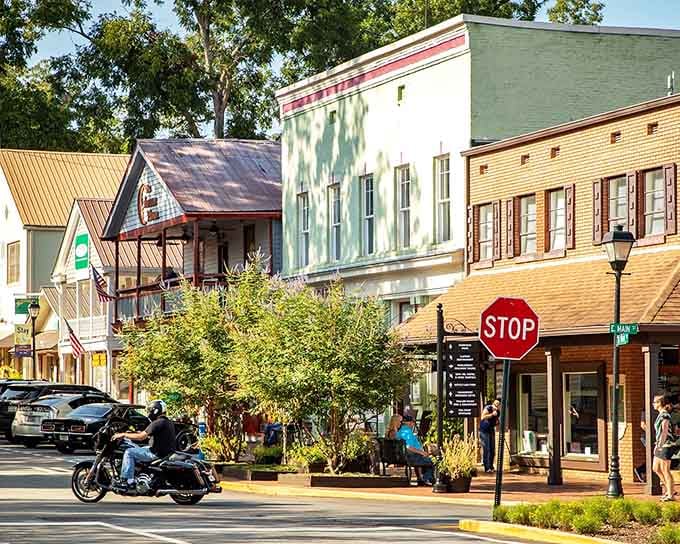 Main Street America at its finest, where parking spots are plentiful and stress levels are nonexistent.
