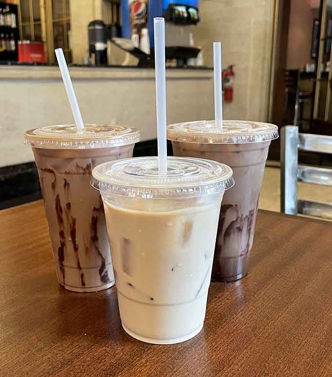 Iced coffee lineup looking like the cool kids' table, ready to caffeinate your entire morning.