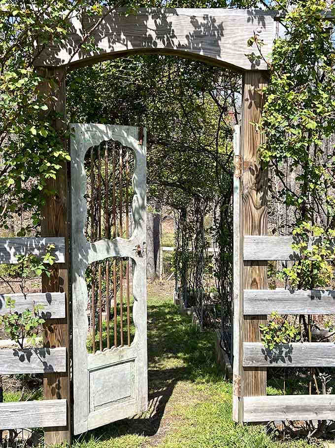 Rustic gates and weathered doors scattered throughout offer charming frames for your next profile picture.