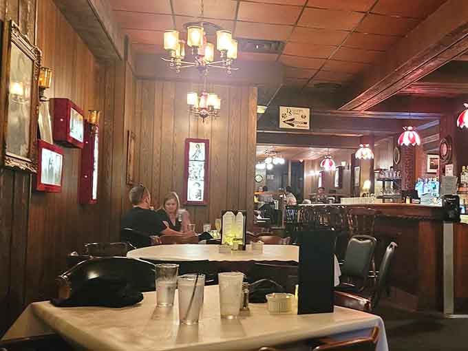 The multi-level dining room offers cozy corners and intimate spaces where every table feels like the best seat.