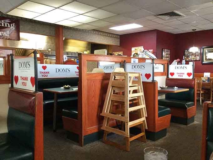 Spacious dining room with comfortable booths means you can settle in and enjoy your meal without feeling rushed.