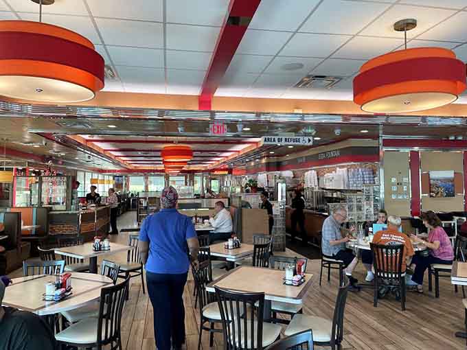 Spacious dining room with counter seating where you can watch the breakfast magic happen right before your hungry eyes.