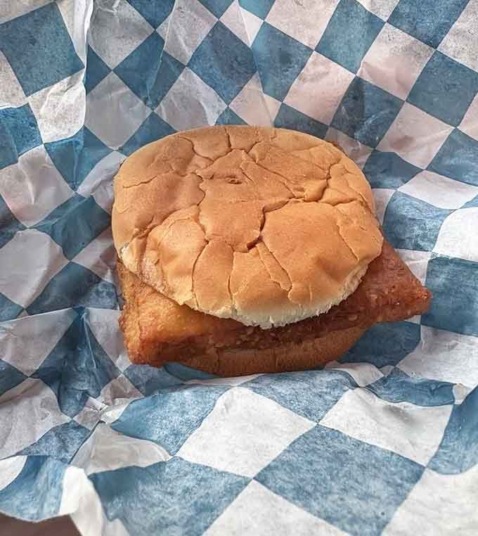 That breaded fish filet looks like it just won the lottery for being perfectly golden and delicious.