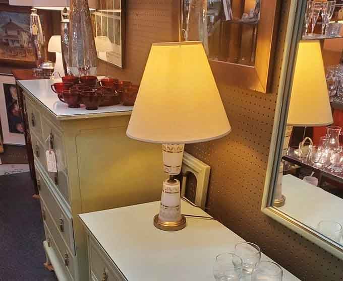 A simple lamp becomes a conversation piece when it carries decades of character and warm glow.