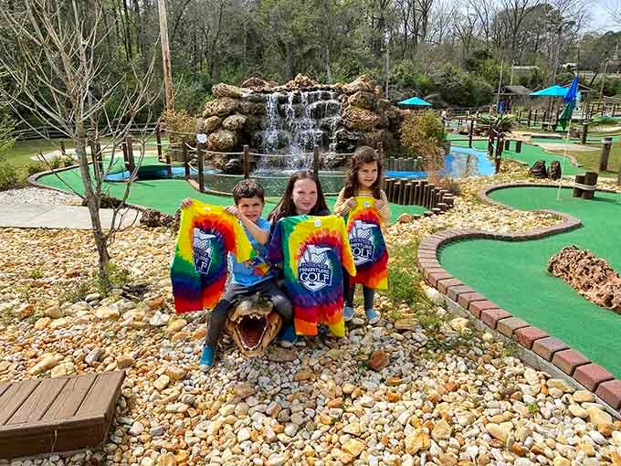The tie-dye shirts suggest someone had an excellent day at Alabama's most photogenic mini golf destination.
