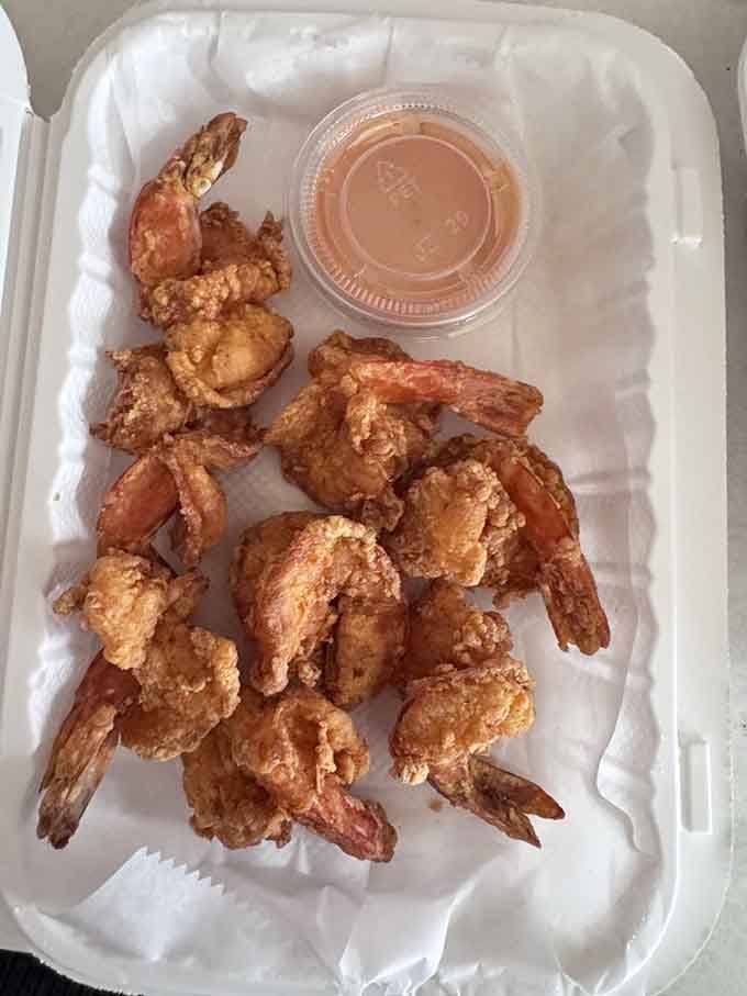 Perfectly fried shrimp with that signature sauce &ndash; simple, classic, and executed better than you'd expect from carry-out.