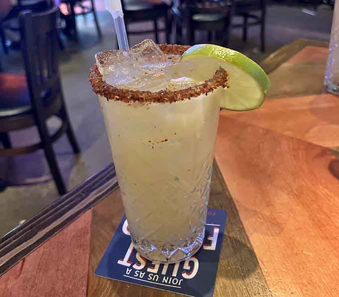 A margarita with a salted rim that knows exactly what you need after a long week.