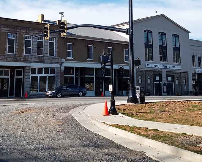 Storefronts downtown maintain their character while staying relevant, proving old buildings can have new purposes without losing their souls completely.