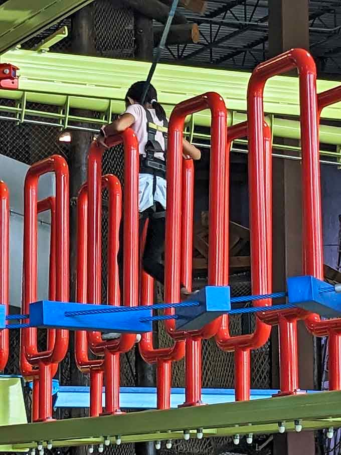 Those bright tubes twist like a plumber's fever dream, challenging balance and bruising egos in equal measure.