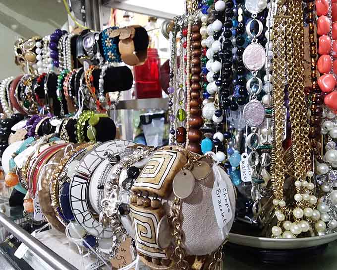 Jewelry displays sparkle with possibilities, each piece waiting to tell its story to someone new.