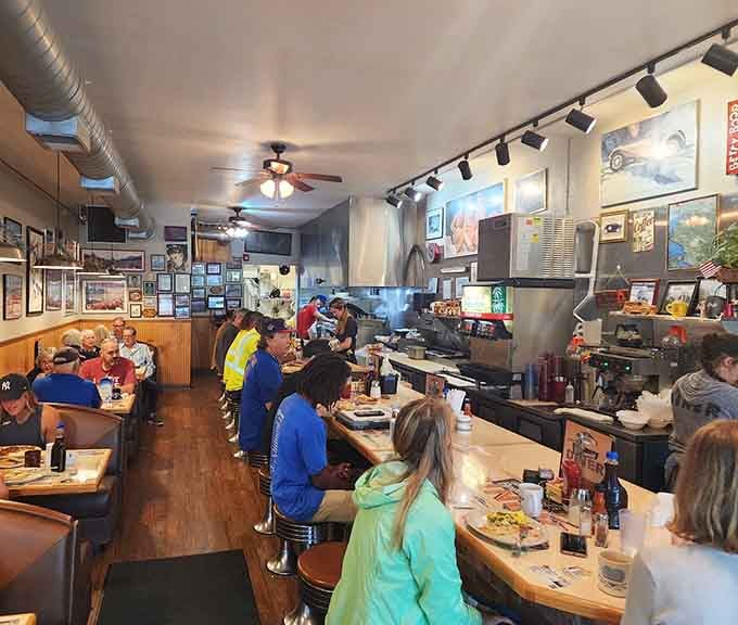 A packed diner full of happy customers is the only Yelp review you really need to trust.