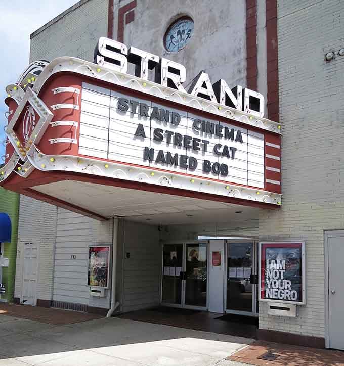 The Strand's vintage marquee still lights up downtown, because some traditions are too good to let streaming services kill.