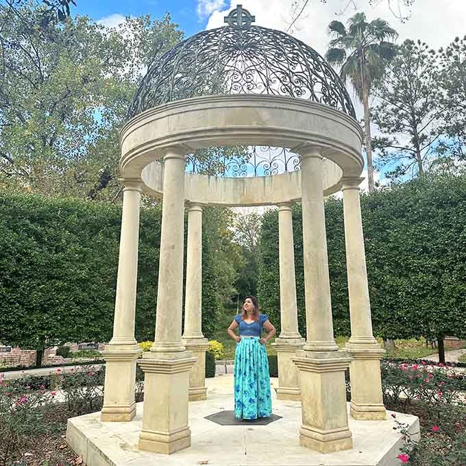 That classical rotunda with its intricate ironwork dome looks like something straight out of a European garden, minus the airfare.