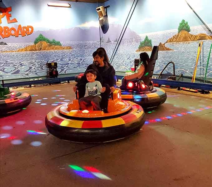 Spinning bumper cars add rotational chaos to traditional crashing, because regular bumper cars weren't exciting enough apparently.
